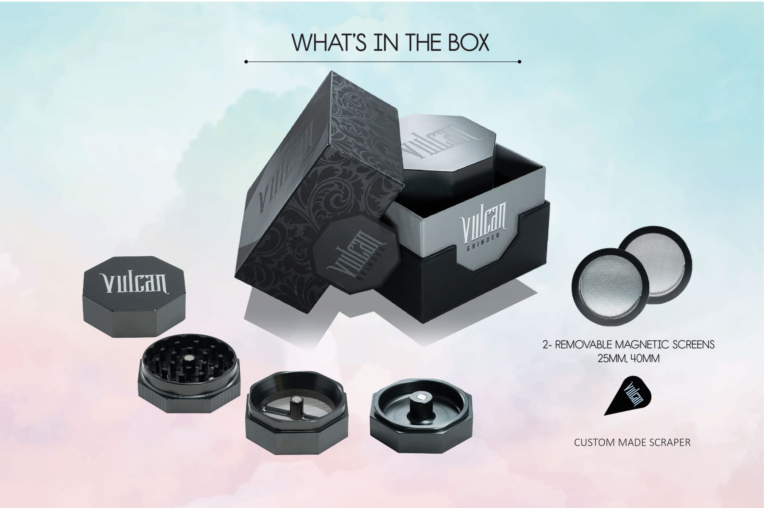 Vulcan 56mm Fully Magnetic 4pc Herb Grinder-Gun Metal - Vulcan Grinders