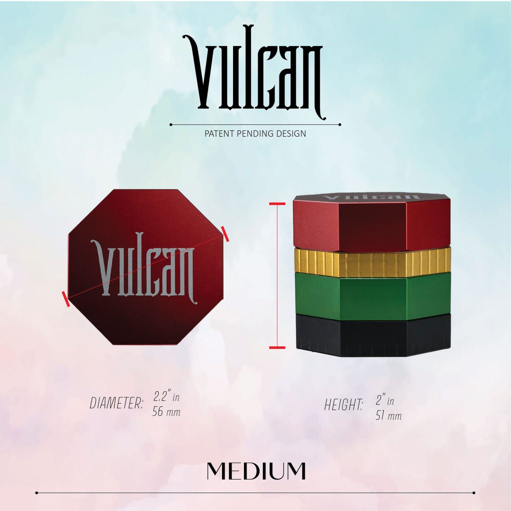 Vulcan 56mm Fully Magnetic 4pc Herb Grinder-Rasta - Vulcan Grinders