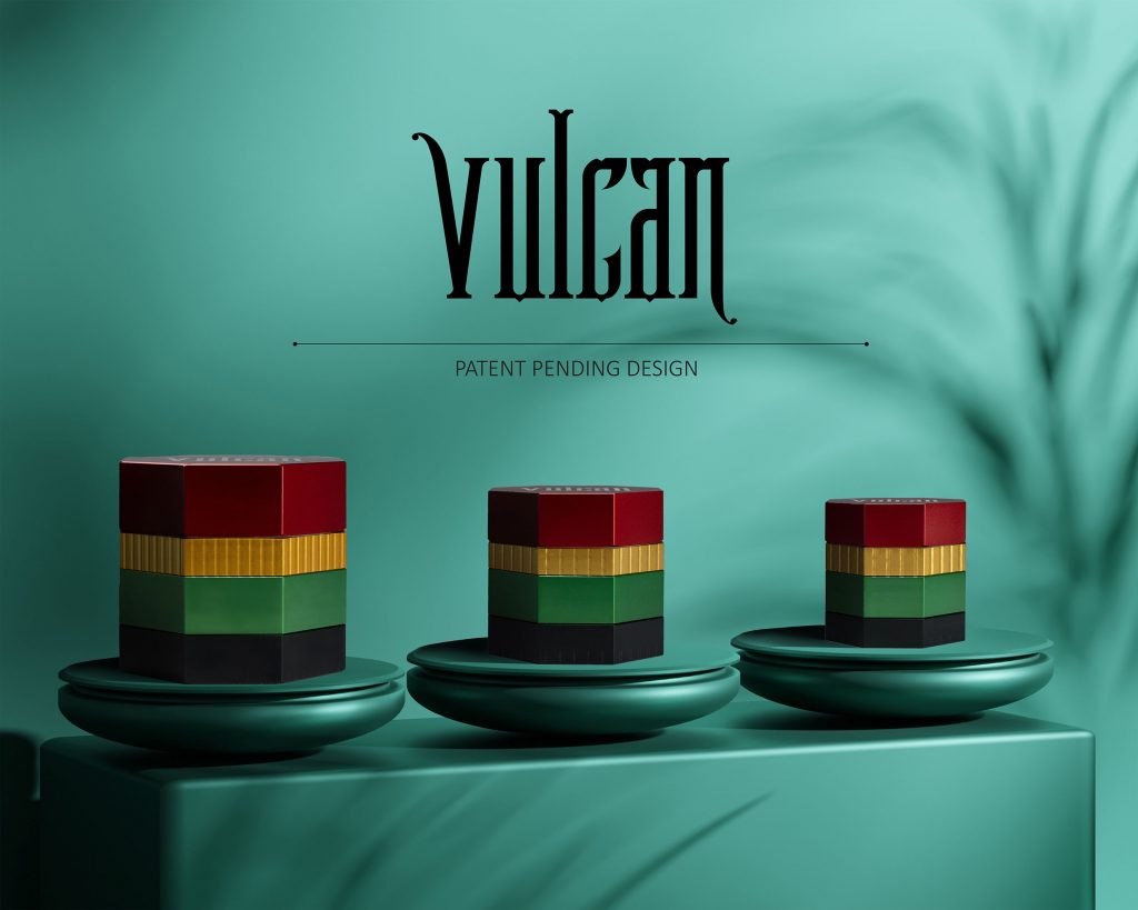 Vulcan 66mm Fully Magnetic 4pc Herb Grinder-Rasta - Vulcan Grinders