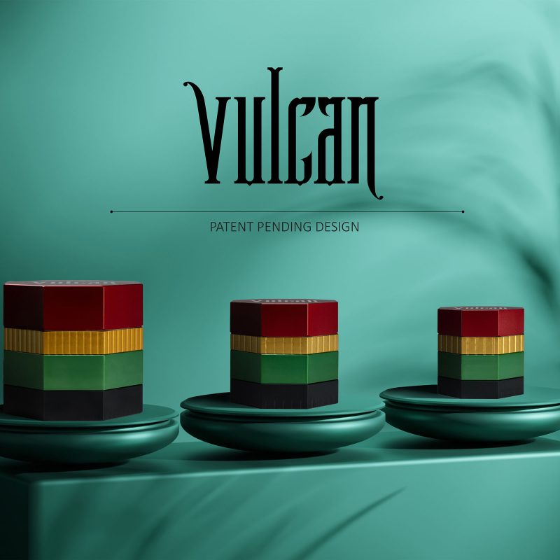 Vulcan 66mm Fully Magnetic 4pc Herb Grinder-Rasta - Vulcan Grinders