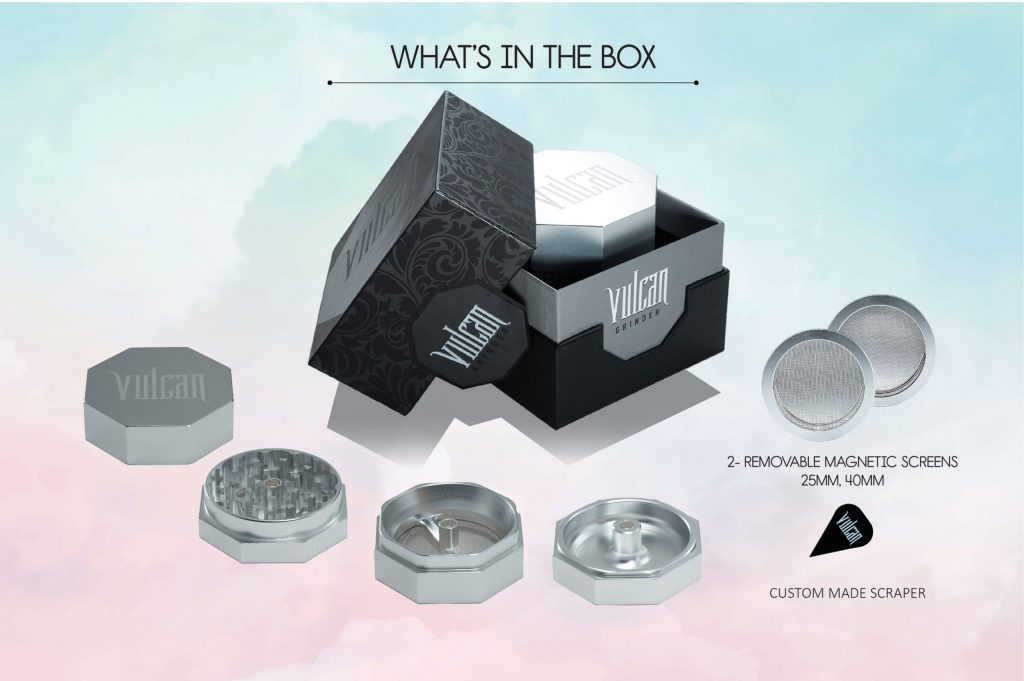 Vulcan 56mm Fully Magnetic 4pc Herb Grinder-Silver - Vulcan Grinders