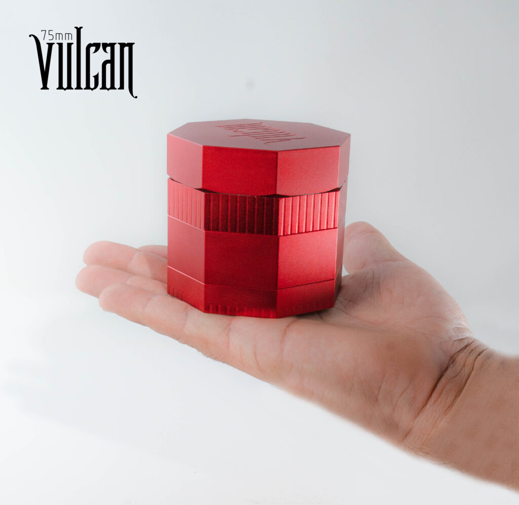 Vulcan 75mm Fully Magnetic 4pc Herb Grinder-Red - Vulcan Grinders