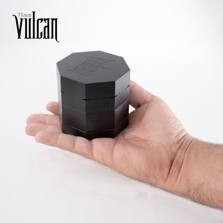 Vulcan 75mm Fully Magnetic 4pc Herb Grinder-Black - Vulcan Grinders