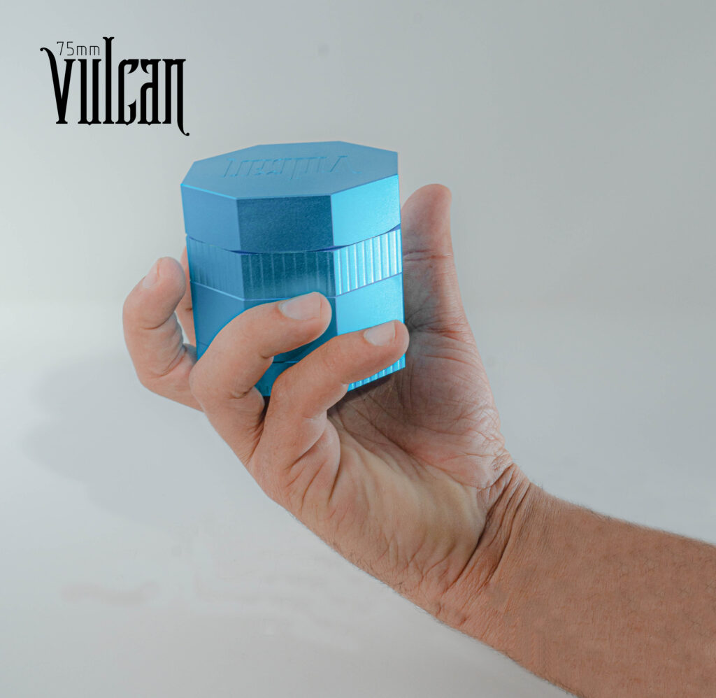 Vulcan 75mm Fully Magnetic 4pc Herb Grinder-Blue - Vulcan Grinders