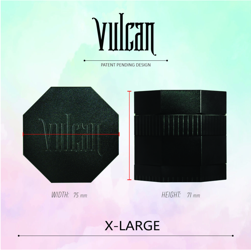 Vulcan 75mm Fully Magnetic 4pc Herb Grinder-Black - Vulcan Grinders