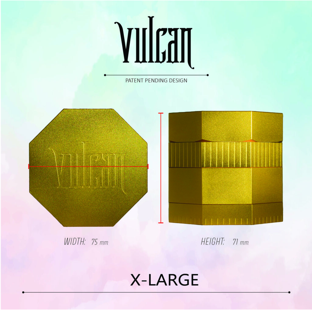 Vulcan 75mm Fully Magnetic 4pc Herb Grinder-Gold - Vulcan Grinders