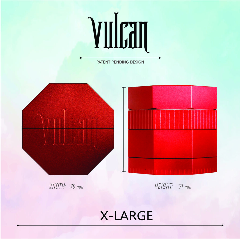 Vulcan 75mm Fully Magnetic 4pc Herb Grinder-Red - Vulcan Grinders